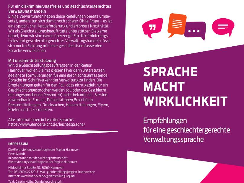 Publikationen | Gleichstellungsbeauftragte der Region Hannover | Frauen ...