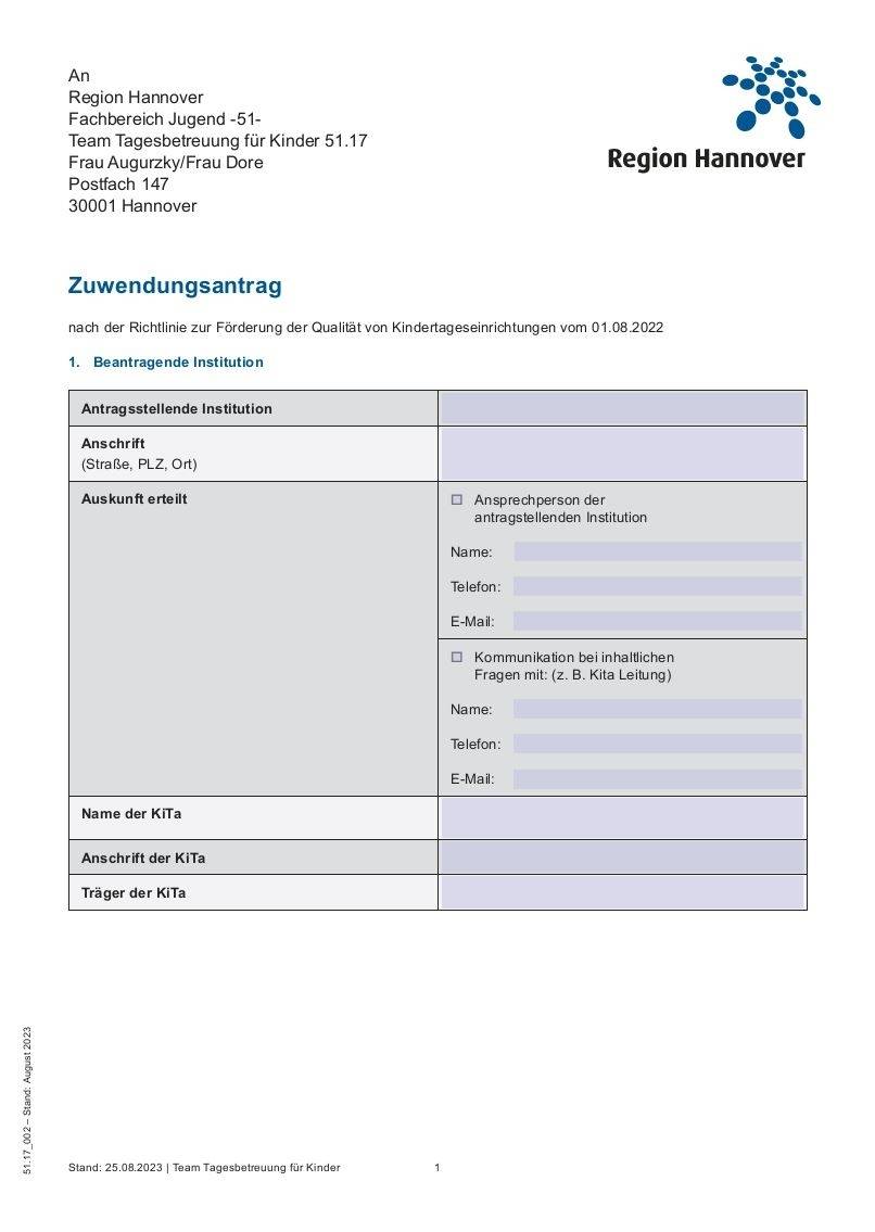 Vorschau PDF Zuwendungsantrag (Hochformat) | Titelbilder pdf-Dateien ...