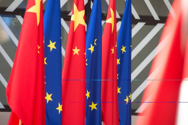 EU and China flags