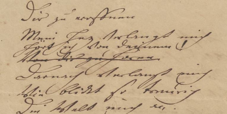 Gedicht in Goethes Handschrift